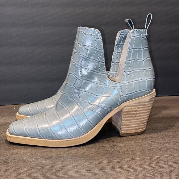 Steve Madden | Shoes | Stevemadden Grey Croc Slip On Cut Outbooties ...